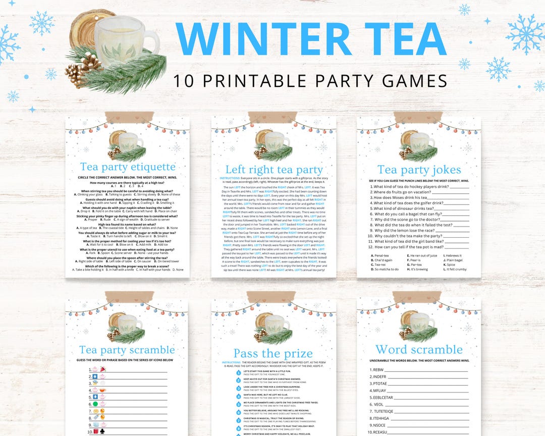 Winter Tea Party Games | Tea Party Game | Winter Party Games ...