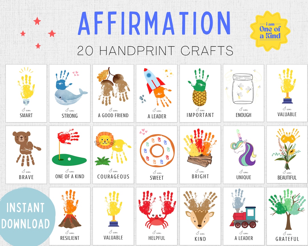 Affirmation Handprint Craft Affirmations for Kids Handprint Keepsake ...