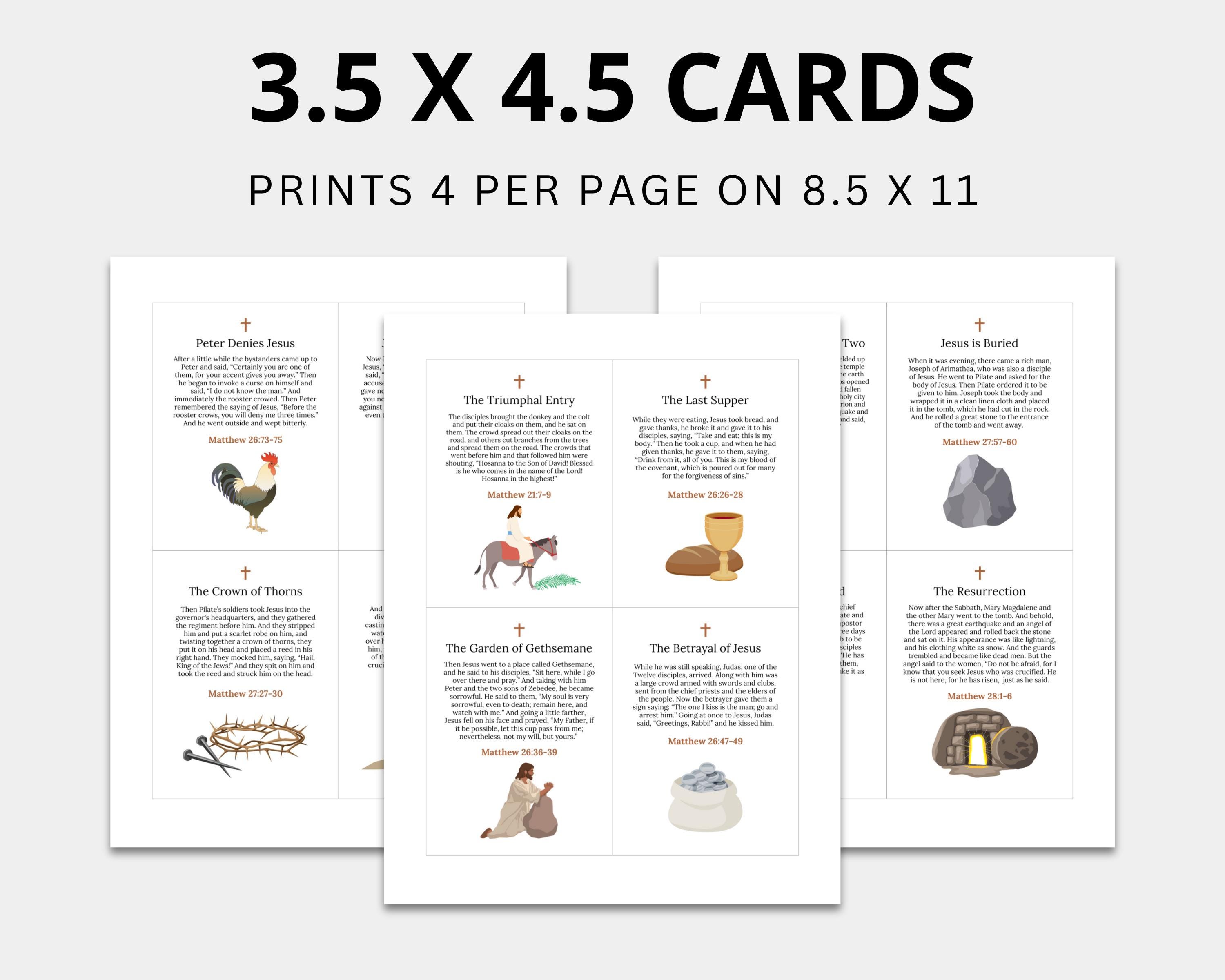 Easter Story Scripture Cards: Resurrection Bible Verse Cards (digital ...