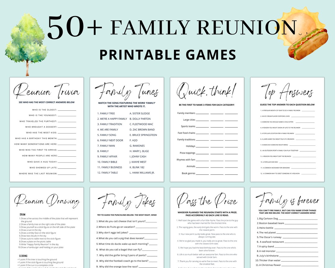Family Reunion Game Bundle Family Reunion Games Family - Etsy Canada