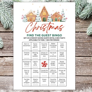 Christmas Find the Guest Bingo | Christmas Party Games | Christmas ...