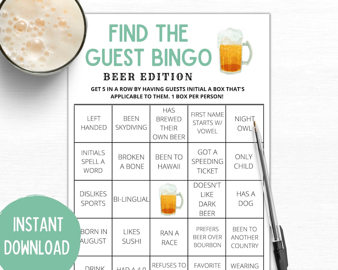 Funny Beer Game | Beer Games | Bar Games | Pub Games | Beer Bingo ...