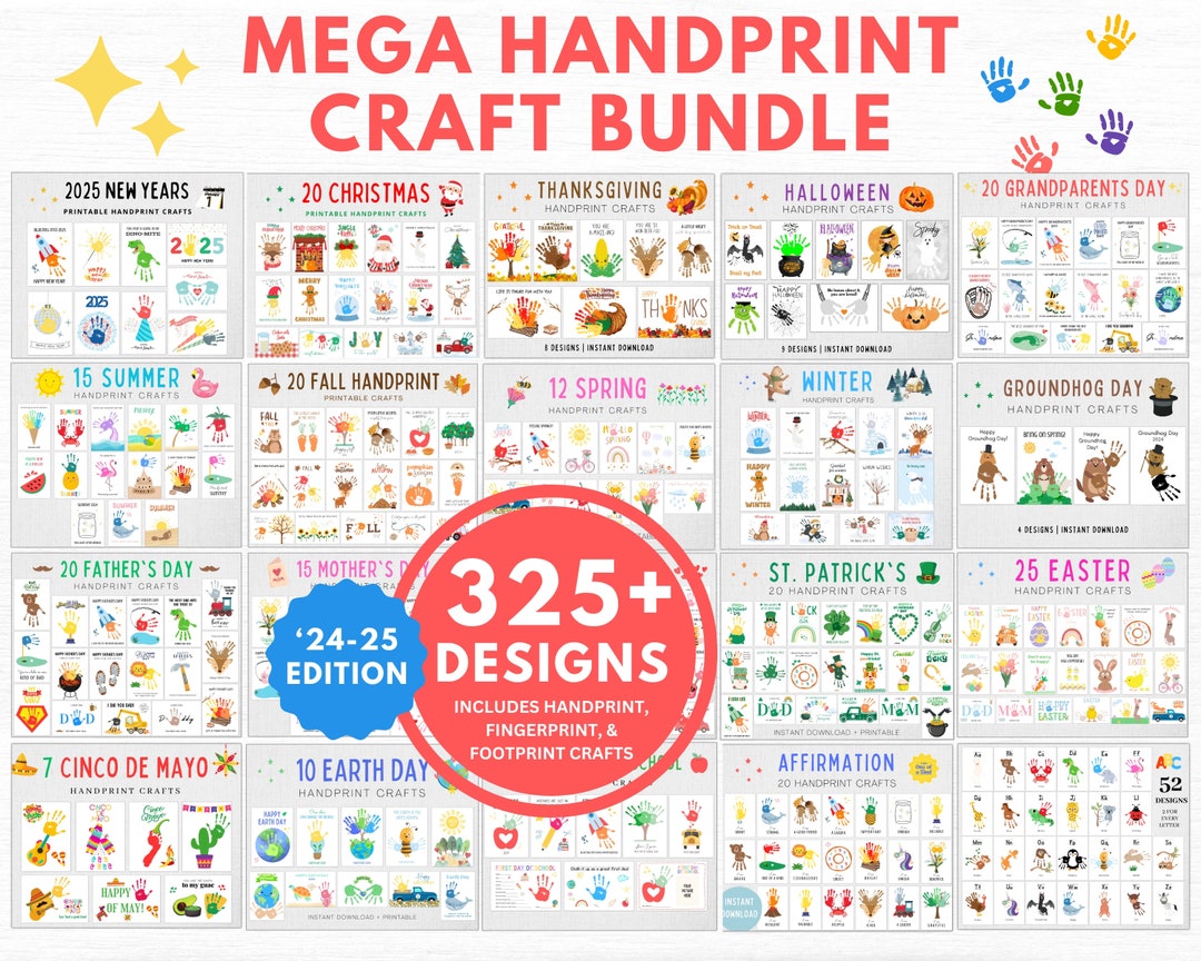 Mega Handprint Craft Bundle Handprint Craft Craft for Kids Toddler Pre ...