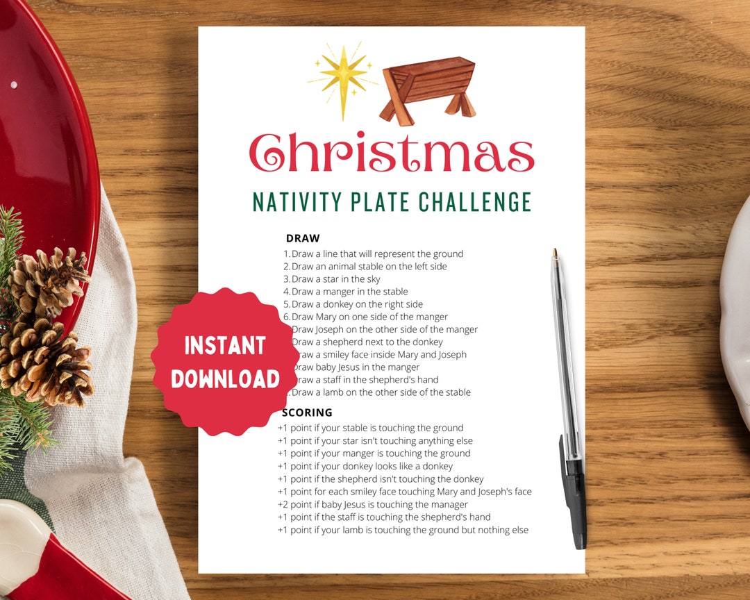 Nativity Plate Challenge | Church Christmas Party Game | Christmas ...