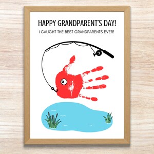 Grandparents Day Handprint Fishing Craft | Keepsake Art (digital ...