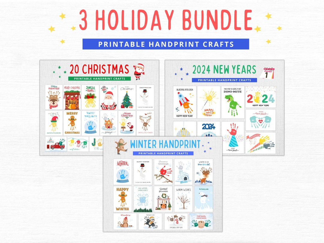 Holiday Handprint Craft Bundle Christmas Handprint Craft Winter ...