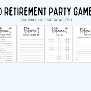 Retirement Party Games Bundle | 20 Printable Activities (instant ...