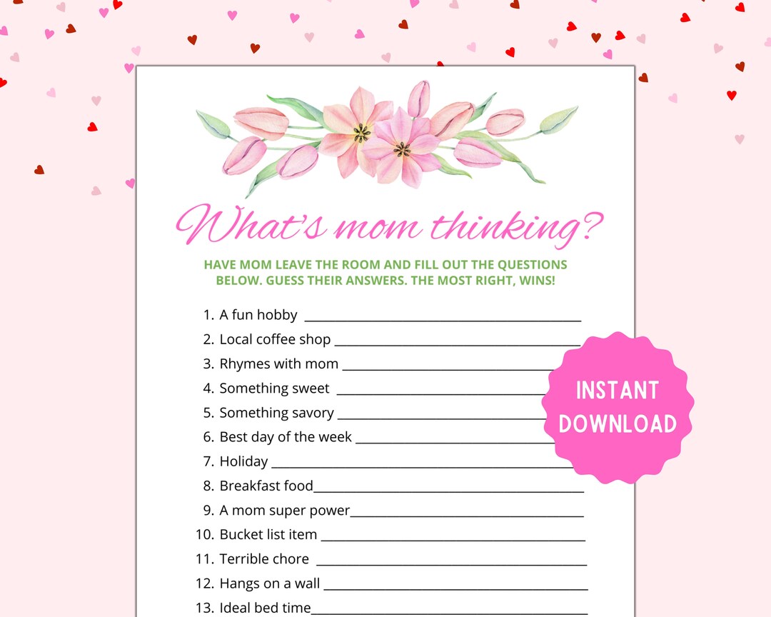 What's Mom Thinking? | Mothers Day Games | Games for Mom | Mothers Day ...
