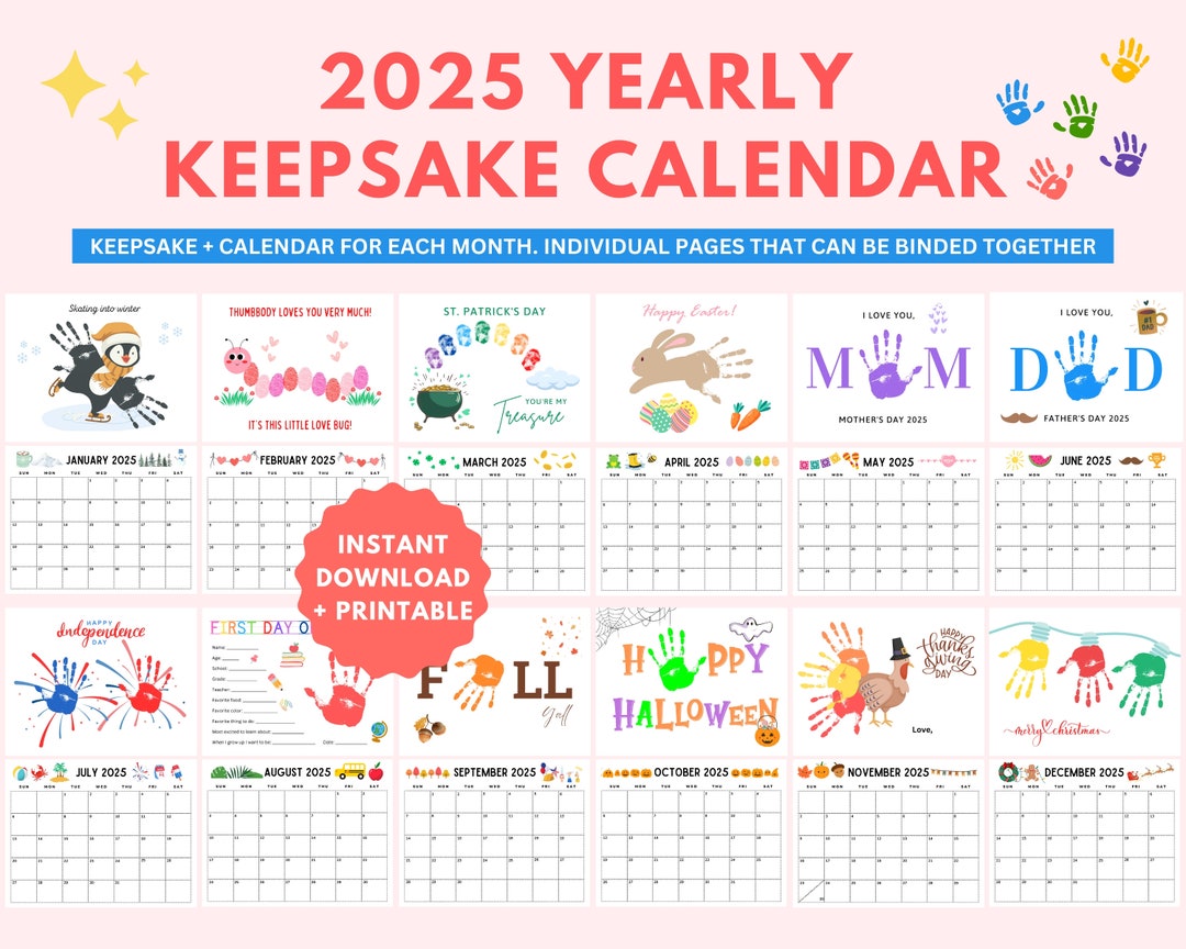 2025 Yearly Handprint Book | Handprint Memory Book | Handprint Art ...