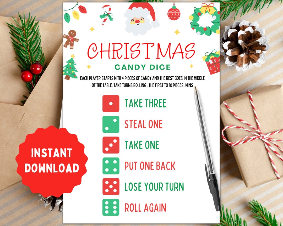 Christmas Candy Dice | Christmas Party Games | Candy Dice Game ...