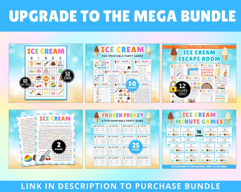 Ice Cream Party Games | 20 Fun Printable Activities (digital Download ...