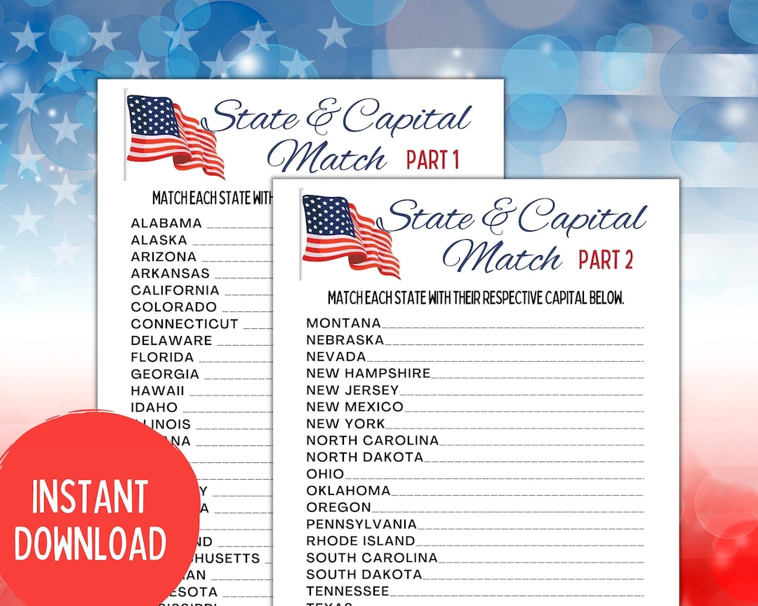 States and Capitals Game State Capitals Trivia Learn States and ...