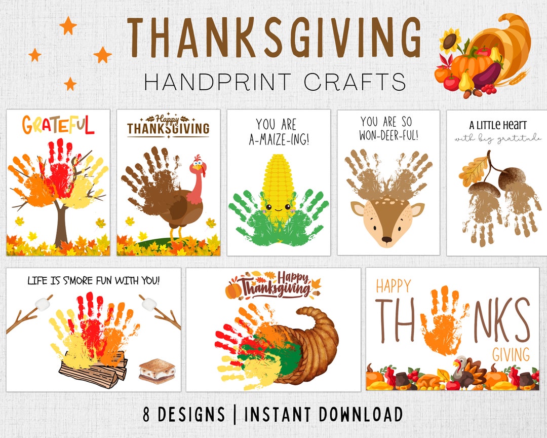 Thanksgiving Handprint Craft Bundle | Thanksgiving Preschool Craft ...