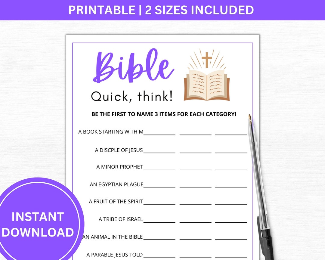 Quick Think | Bible Game | Womens Ministry Games | Bible Games ...
