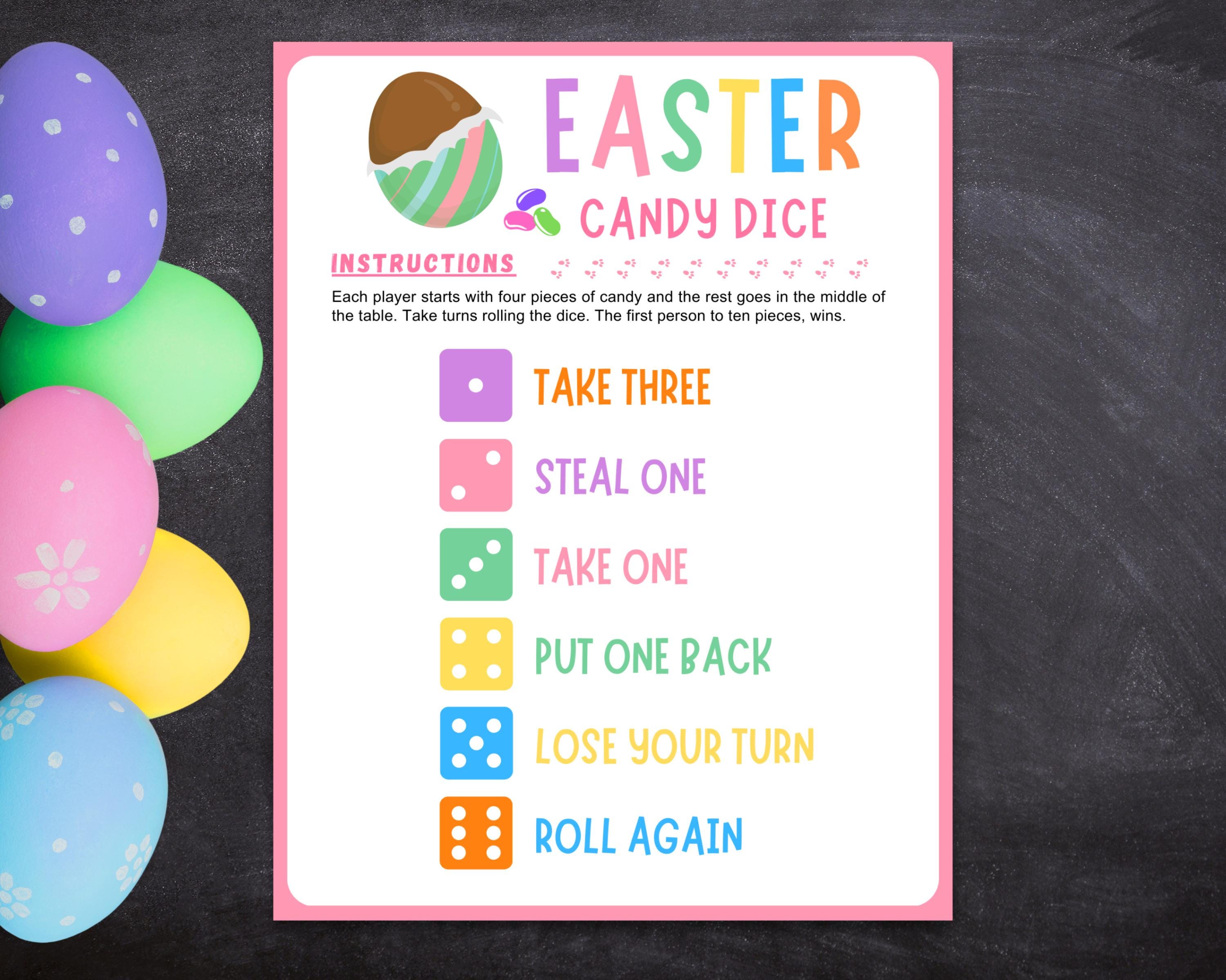 Easter Candy Dice Game: Printable Kids Activity (digital Download) - Etsy