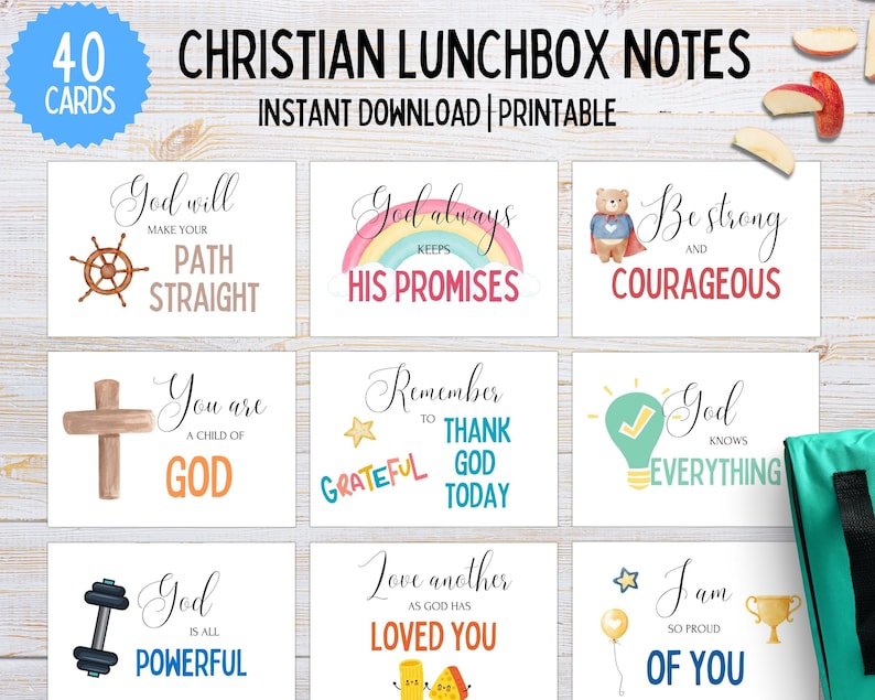 Christian Lunch Box Notes Lunch Box Notes for Kids Bible - Etsy