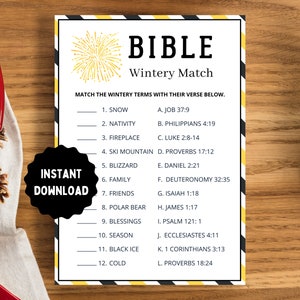 New Year's Wintery Bible Match Game (printable) - Etsy