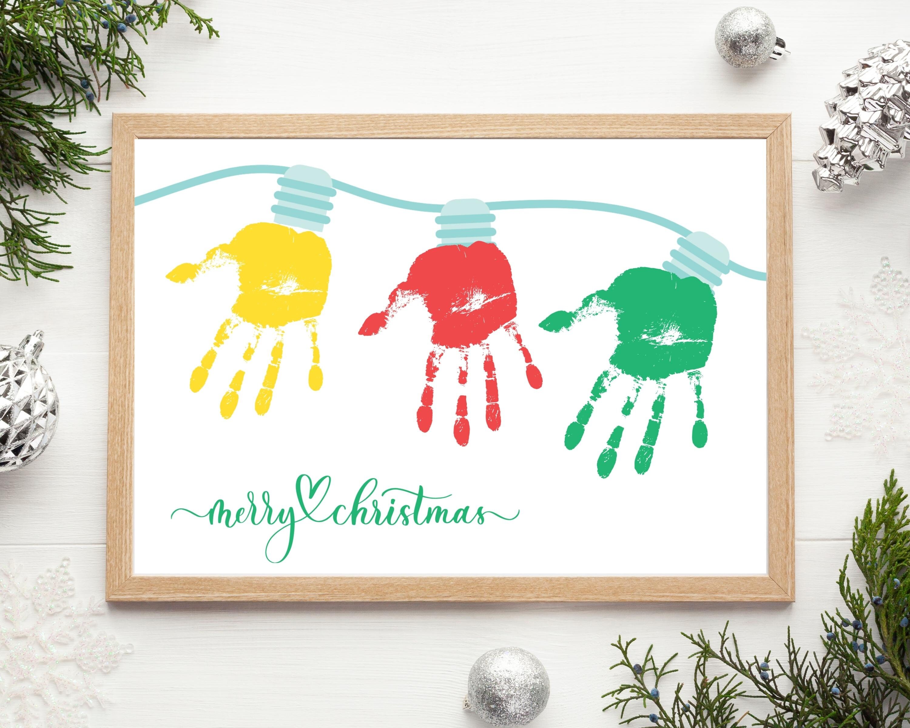 Christmas Handprint Lights Craft | Kids Printable (digital Download) - Etsy