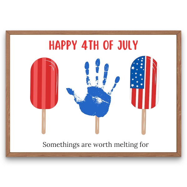 July 4th Handprint Art - Etsy