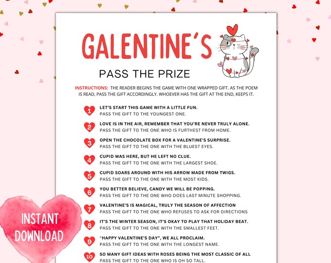 Valentines Left Right Game, Printable Group Valentines Game, Easy ...