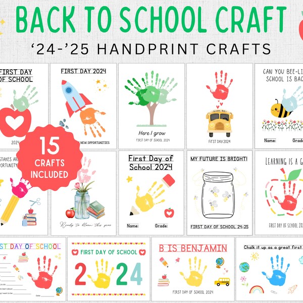 Back to School Handprint Craft - Etsy