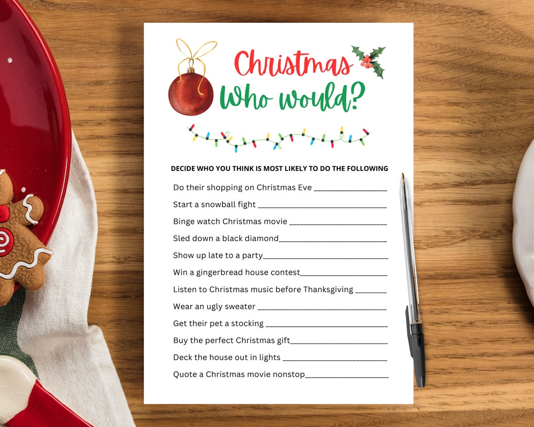 Who Would Do It? Christmas Game | Funny Christmas Games | Christmas ...