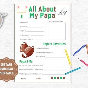 All About My Papa | Grandparents Day Activity | Grandparents Day Gift ...