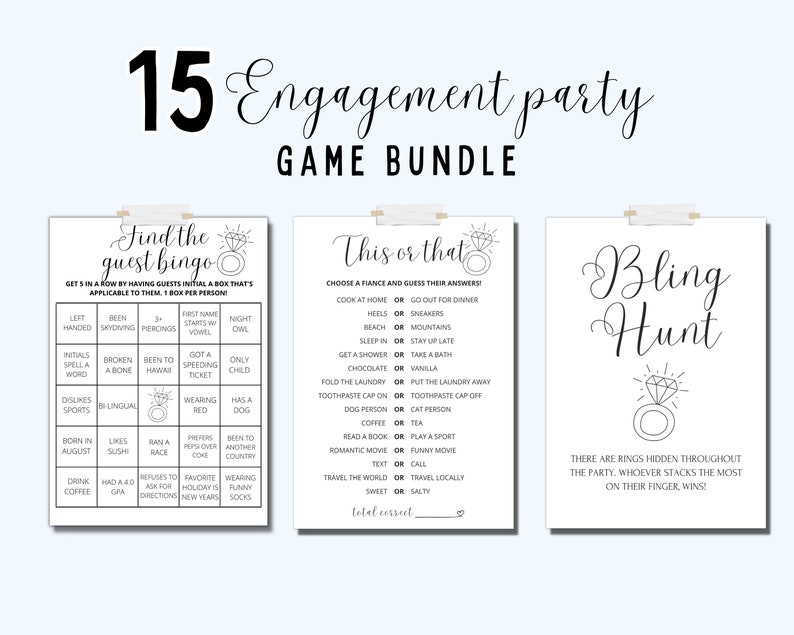 Engagement Party Games Bundle Engagement Party Games - Etsy