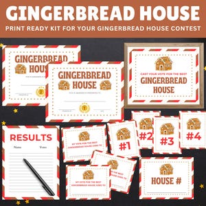 Printable Gingerbread House Voting Ballot - Etsy