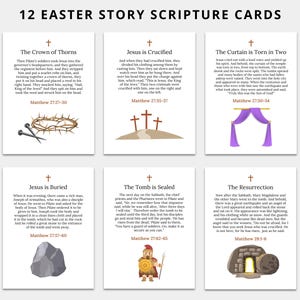 Easter Story Scripture Cards: Resurrection Bible Verse Cards (digital ...