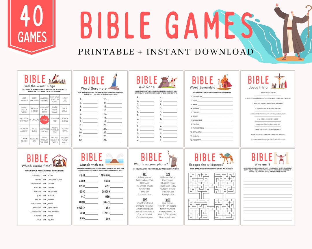 Bible Games Bible Game Bible Games for Adults Kids Teens - Etsy