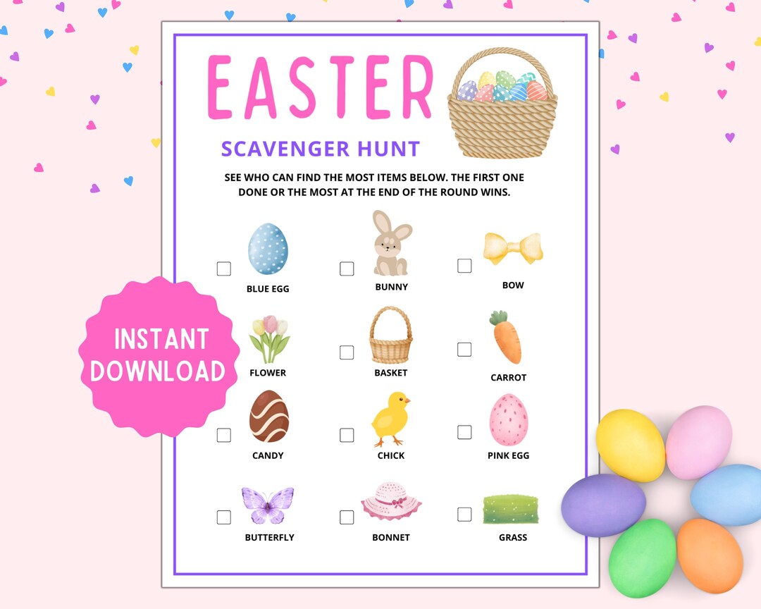 Easter Scavenger Hunt | Easter Games | Easter Game Kids Adults School ...