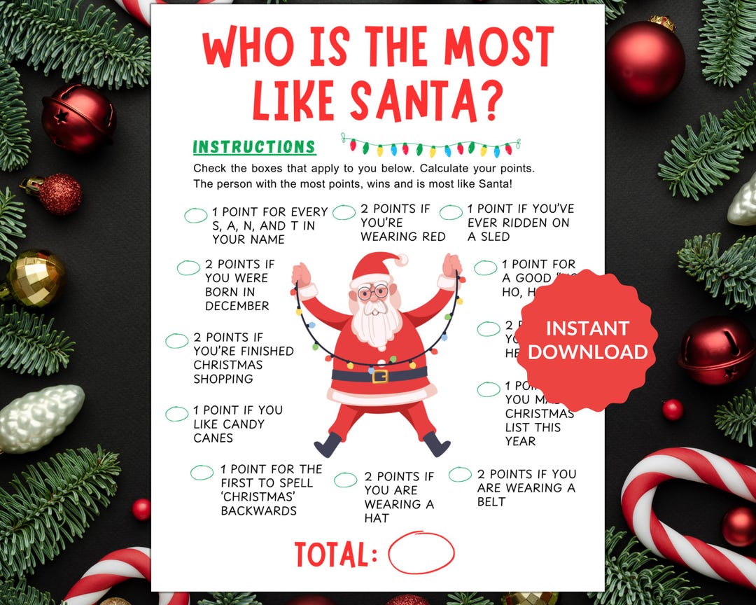 Who is Most Like Santa? | Christmas Icebreaker Game | Christmas Office ...