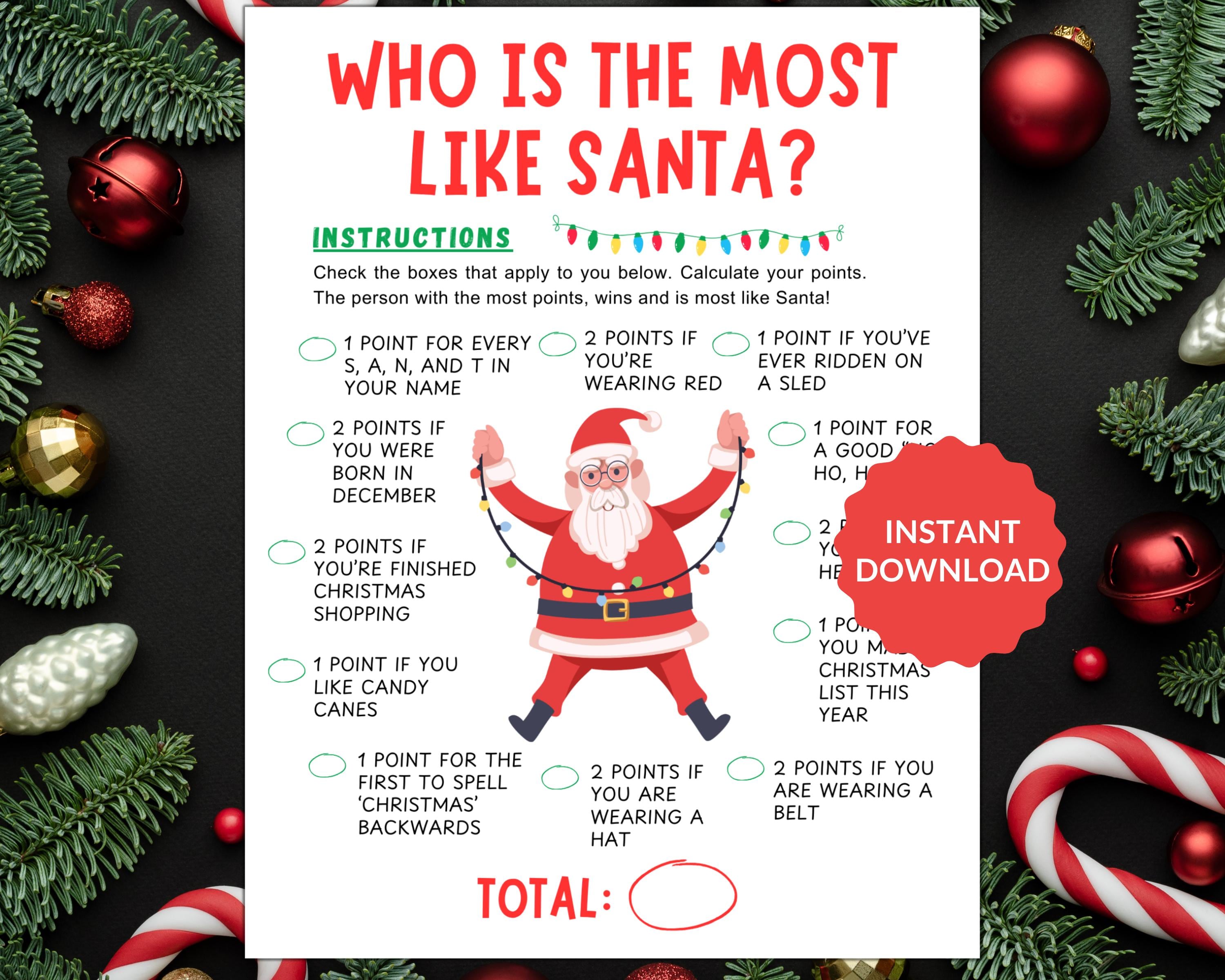 Who is Most Like Santa? | Christmas Icebreaker Game | Christmas Office ...