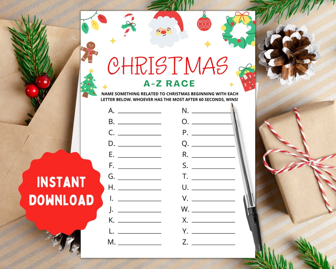 Christmas A-Z Race | Christmas Party Games | Christmas Games ...
