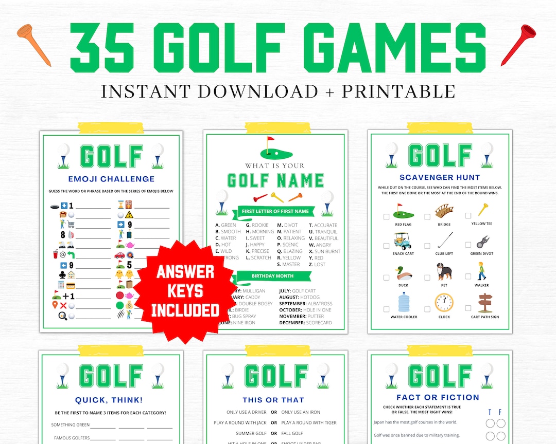 Golf Games Golf Party Games Golf Watch Party Golf Themed - Etsy