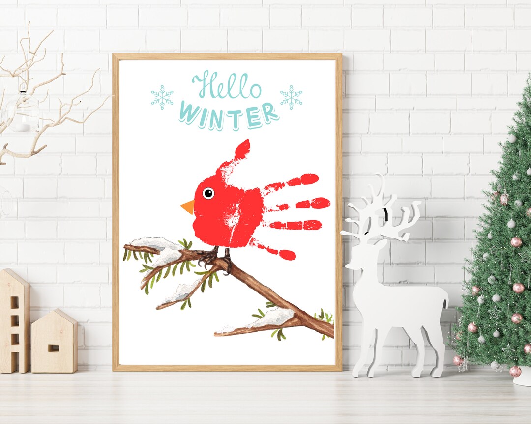 Winter Handprint Craft Winter Preschool Craft Winter Craft - Etsy