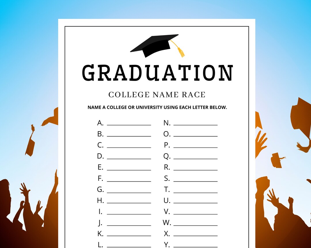 College Name Race | Graduation Games | Graduation Party Games ...