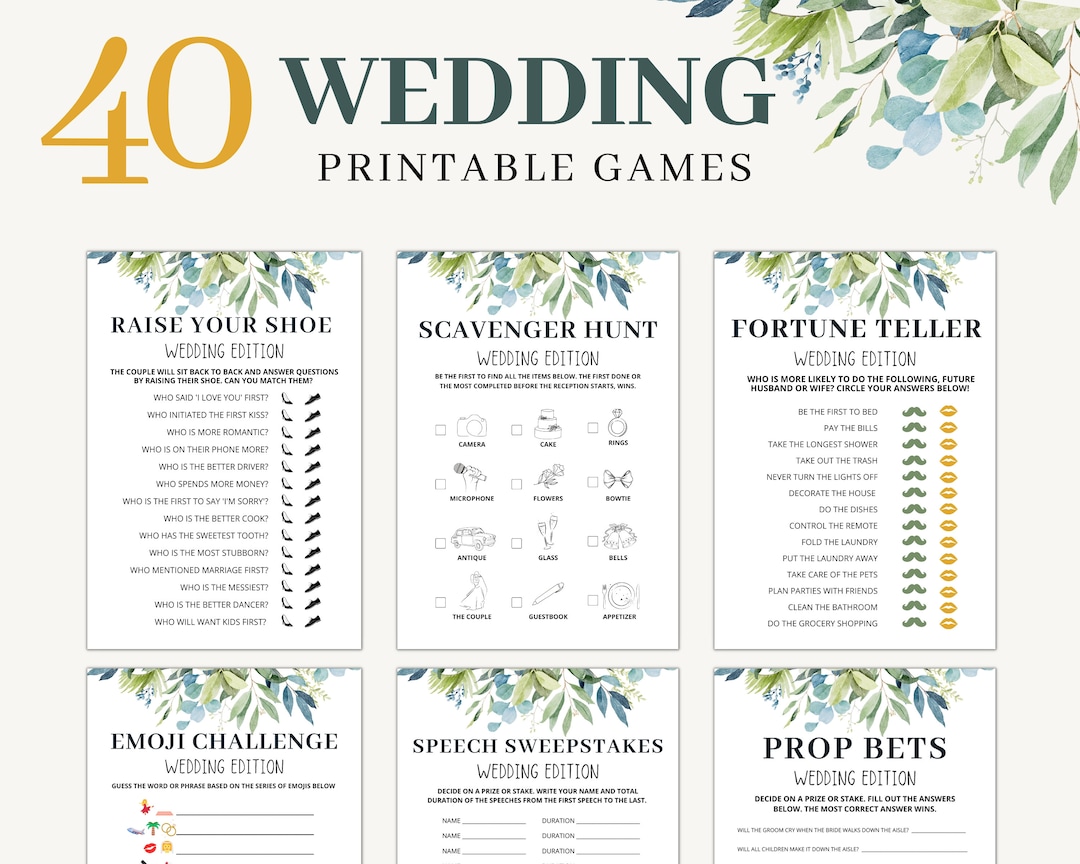 Wedding Games Wedding Games Digital Wedding Games for - Etsy