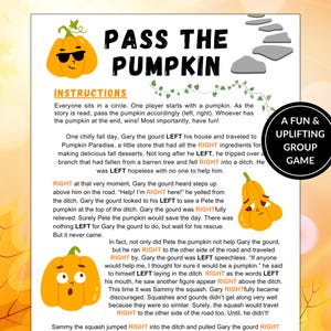 Pass the Pumpkin Halloween Game: Left Right Story (printable Game) - Etsy