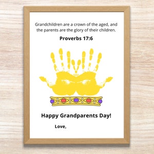 Grandparents Day Bible Craft | Grandparents Day Handprint Craft ...