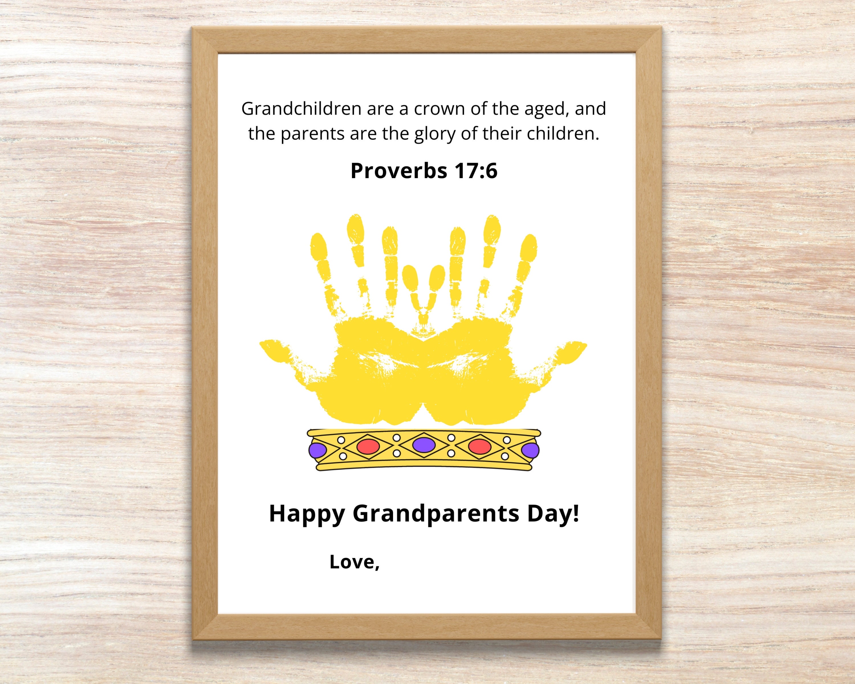 Grandparents Day Bible Handprint Craft: Christian Keepsake (digital ...