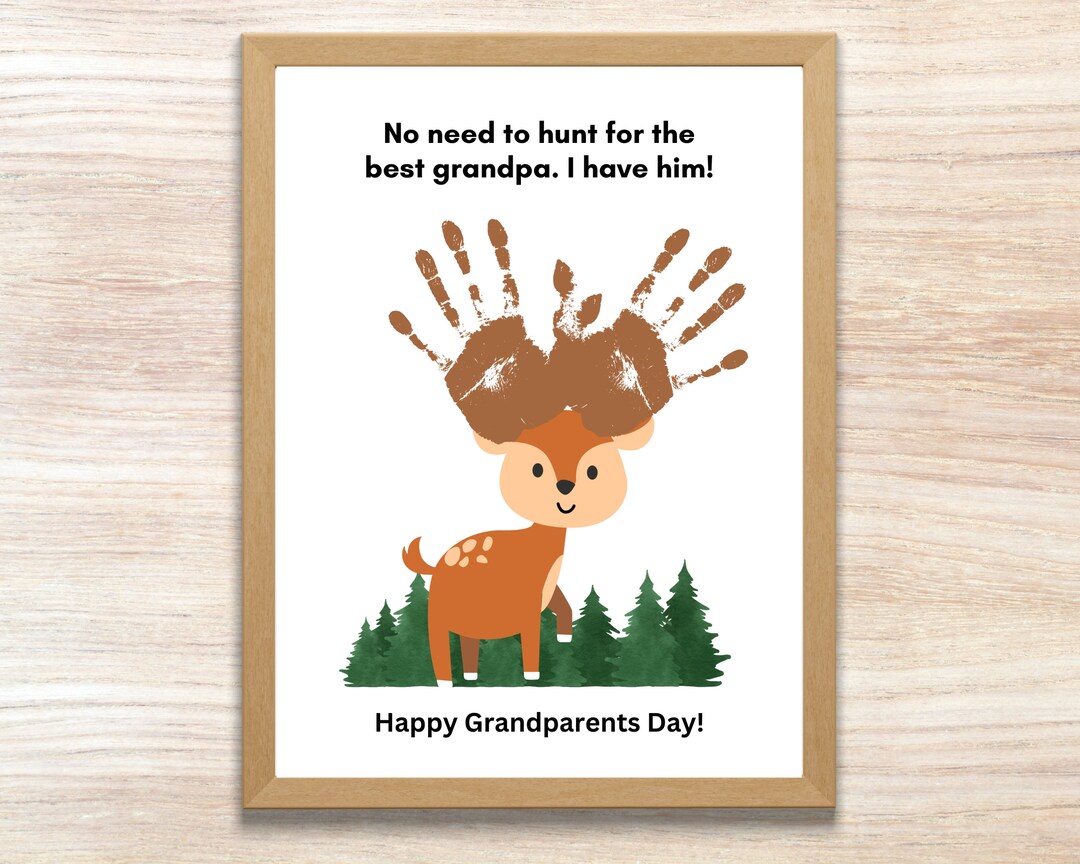 Grandpa Hunting Craft | Grandparents Day Handprint Craft | Grandparents ...