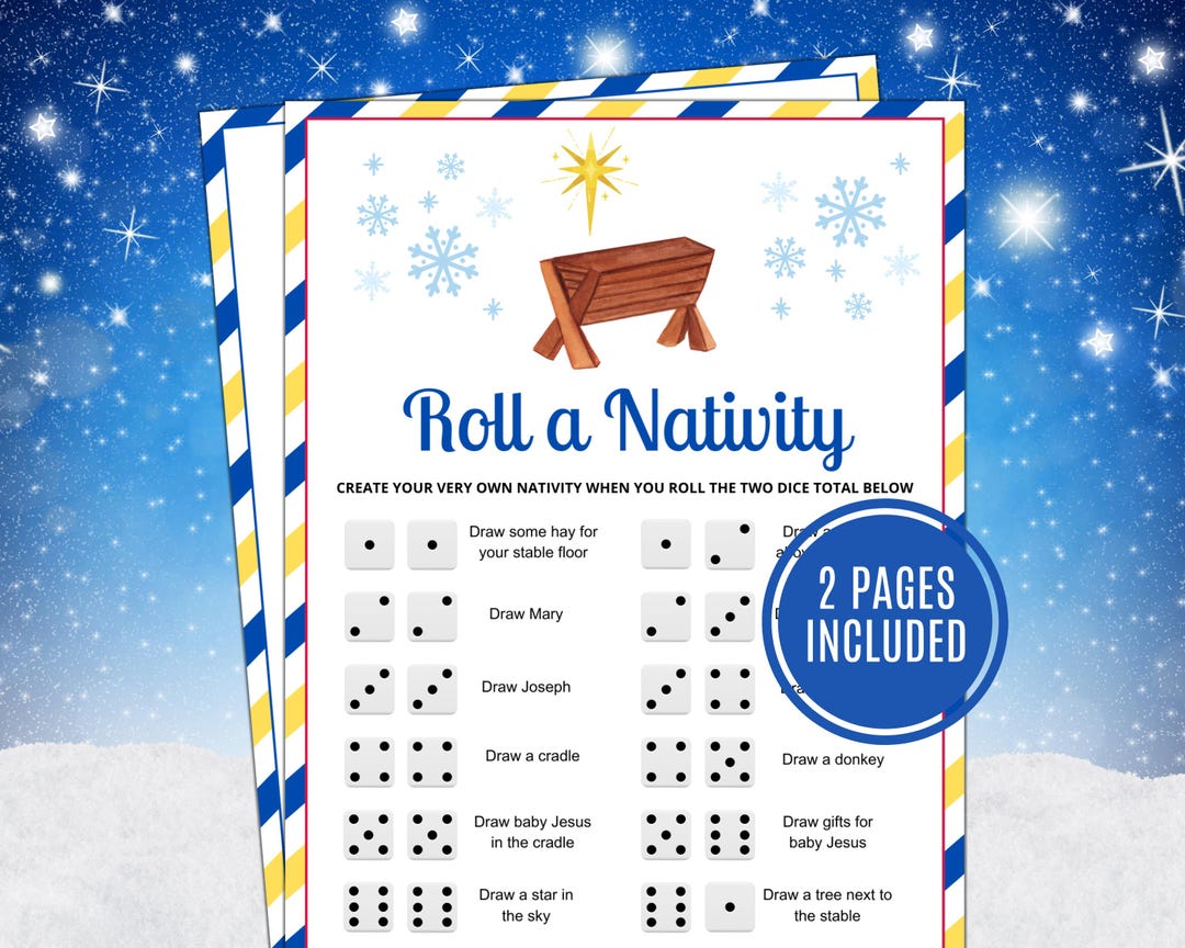 Roll a Nativity | Christmas Bible Game | Nativity Craft | Nativity Game ...