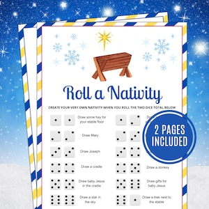 Roll a Nativity | Christmas Bible Game | Nativity Craft | Nativity Game ...