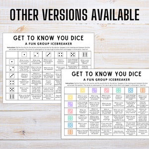 Get to Know You Game | Get to Know You Dice Game | Icebreaker Game ...