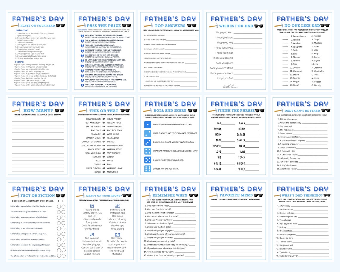 Father's Day Games | Father's Day Party Games | Father's Day Party ...