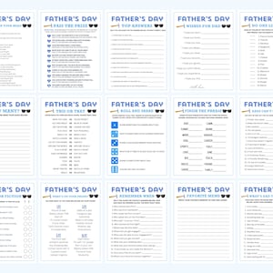 Father's Day Game Bundle | 25 Printable Party Games (digital Download ...