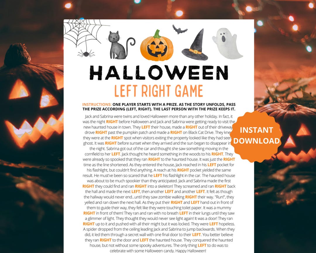 Left Right Halloween | Left Right Game | Pass the Prize Halloween ...