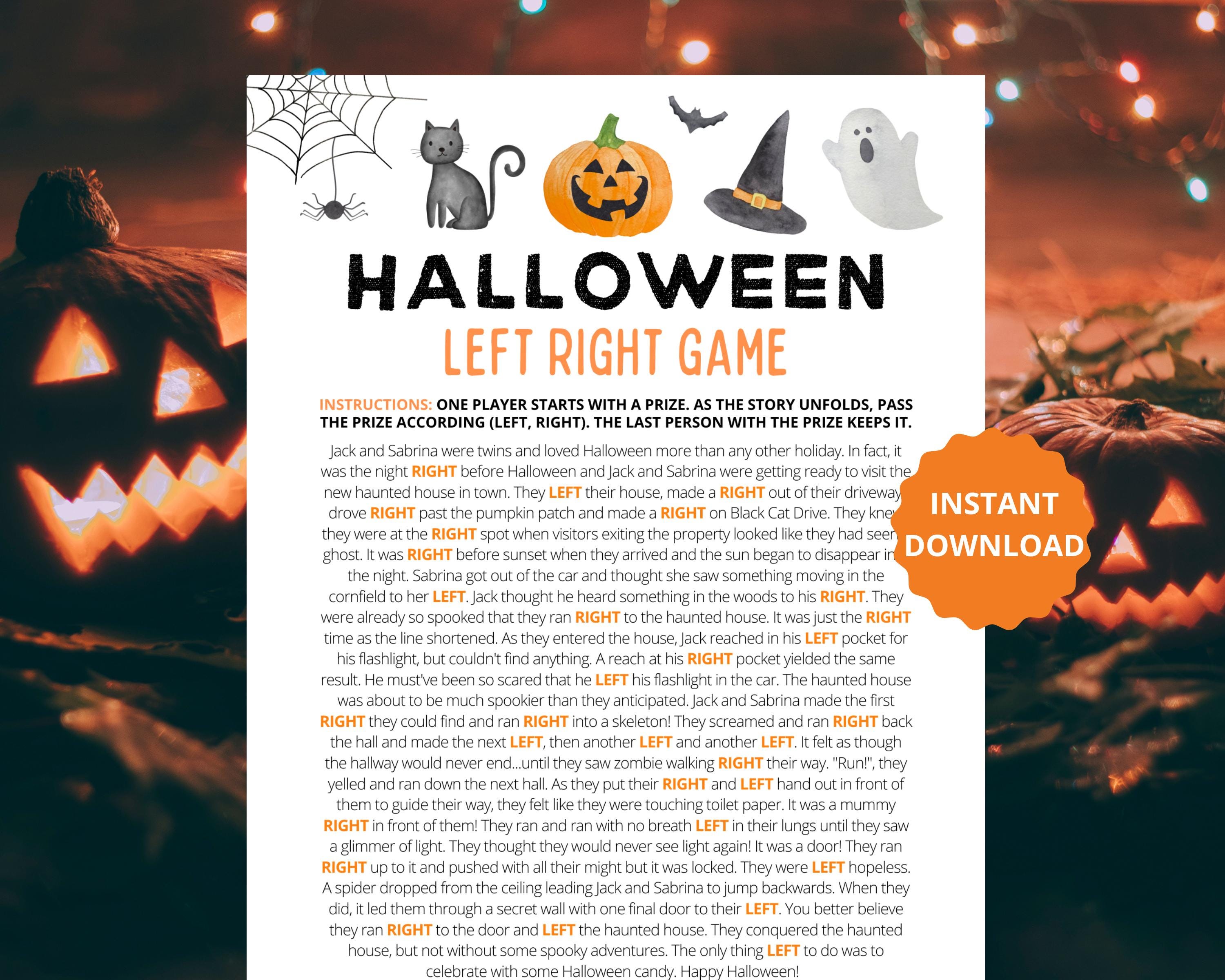 Halloween Left Right Game | Fun Party Activity (digital Download) - Etsy